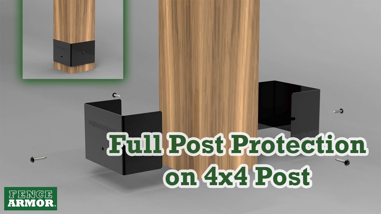 Fence Armor Post Guard - Full Post Protection on 4x4 3 Rail Fence Post